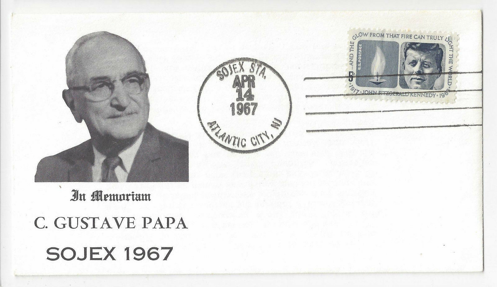 SOJEX Exhibition 1967 Memorial Cover Gustave Papa Atlantic City Station ...