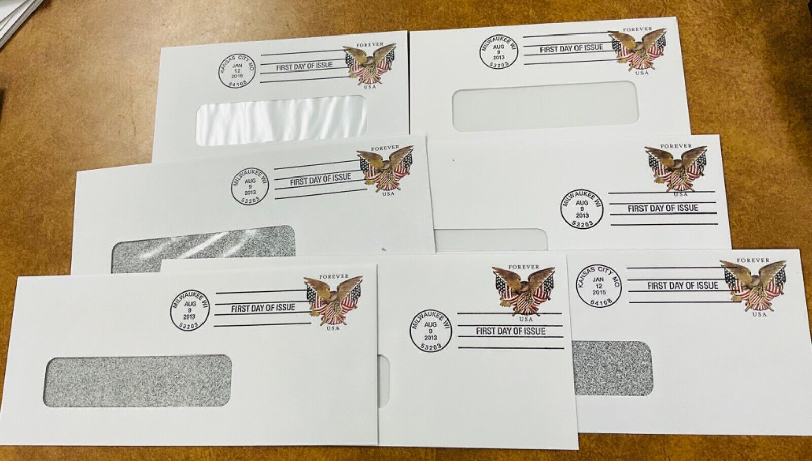 US SC # U682 Eagle, Shield And Flag 7 Envelopes FDC 2013-15 | United ...