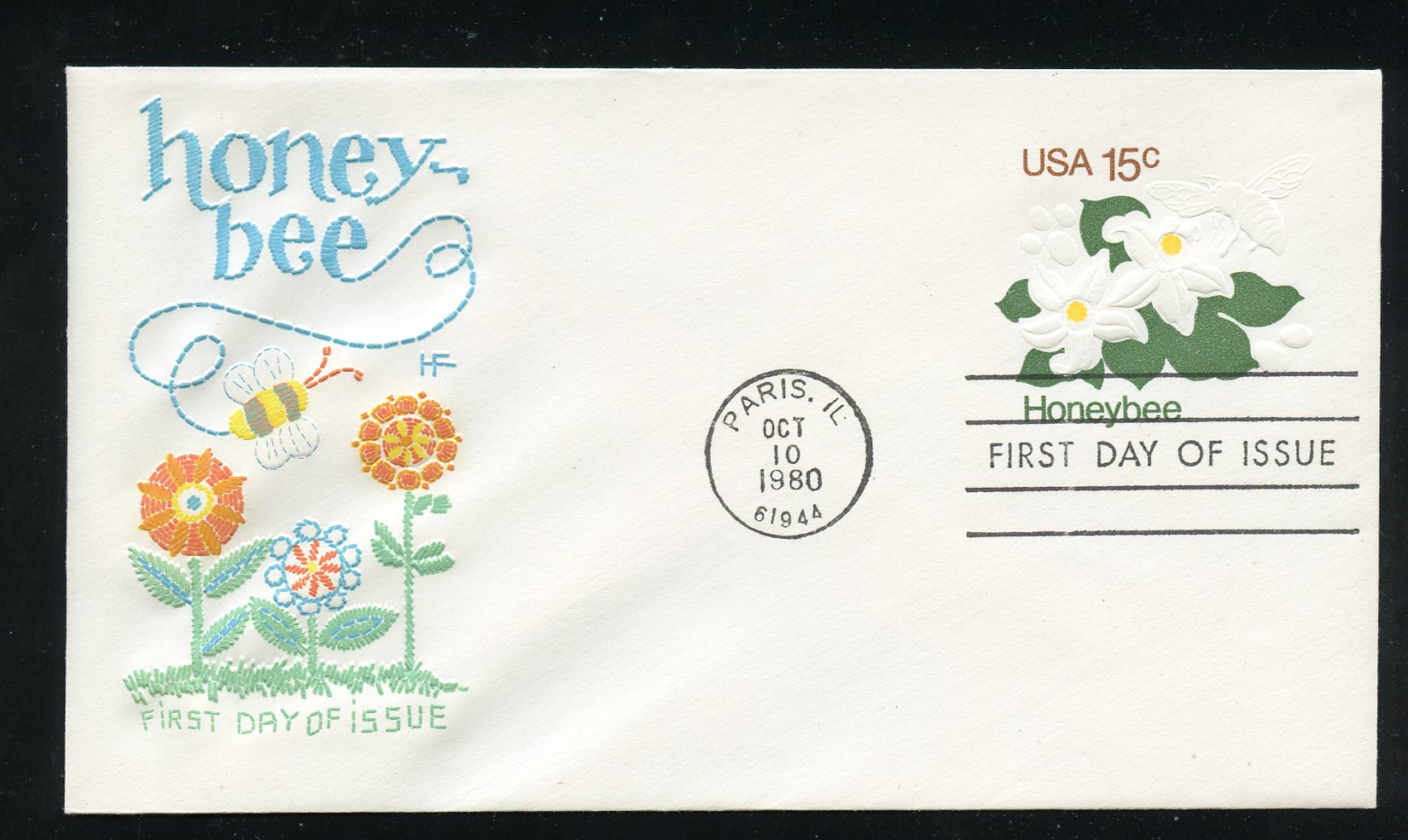 US U599 15 cent Envelope Honeybee UA Farnam (HF) cachet FDC | United ...