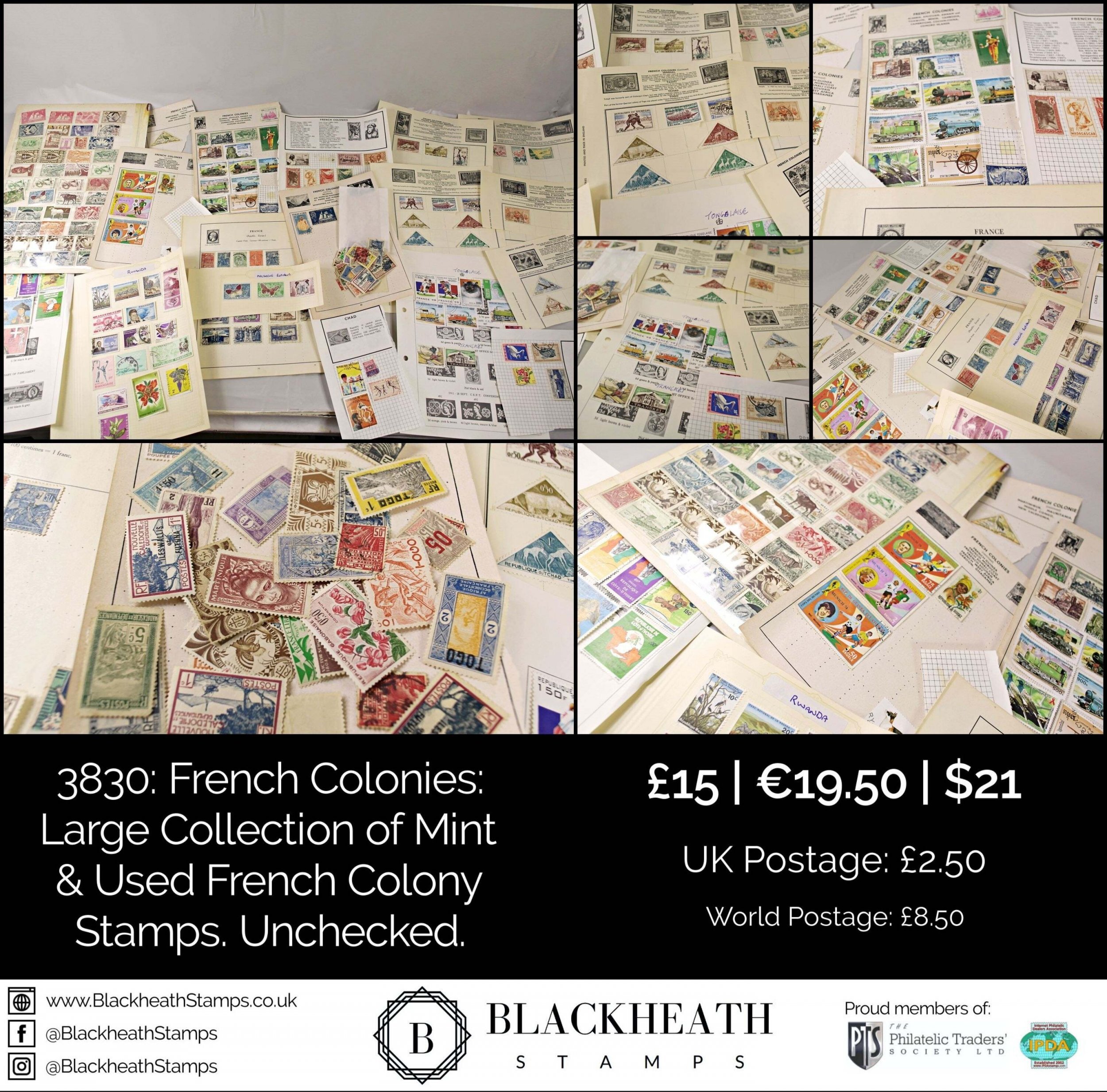 3830: FRENCH COLONIES: Large Collection of Mint & Used French Colony ...