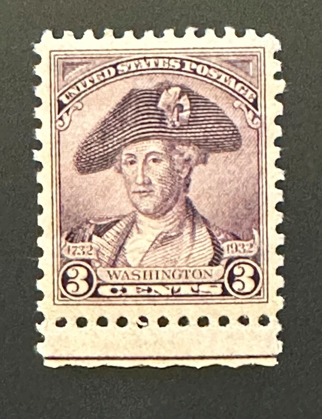 Scott#: 708 - Washington Bicentennial Issue 3c 1932 Single Stamp MNHOG ...