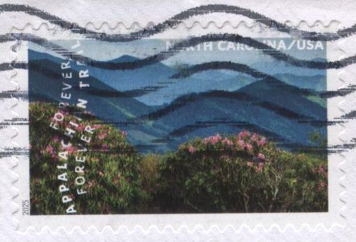 US 5960j (used on paper) (73¢) Appalachian Trail: Blue Ridge Mountains ...