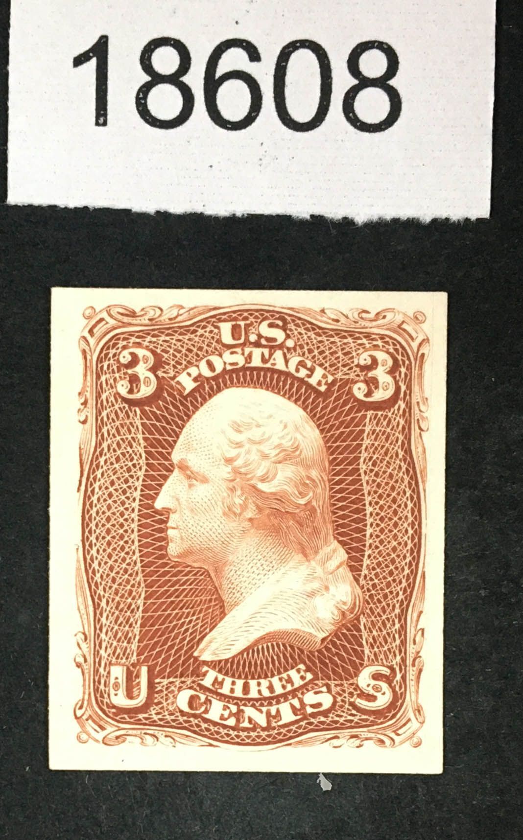US Stamps # 65p4 Proof on Card $150 LOT #18608 | United States, Back of ...