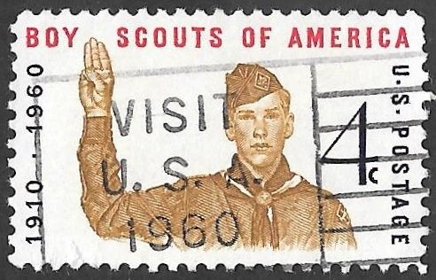 1145 4 cents SUPERB LOGO Boy Scouts Jubilee (1960) Stamp used EGRADED ...