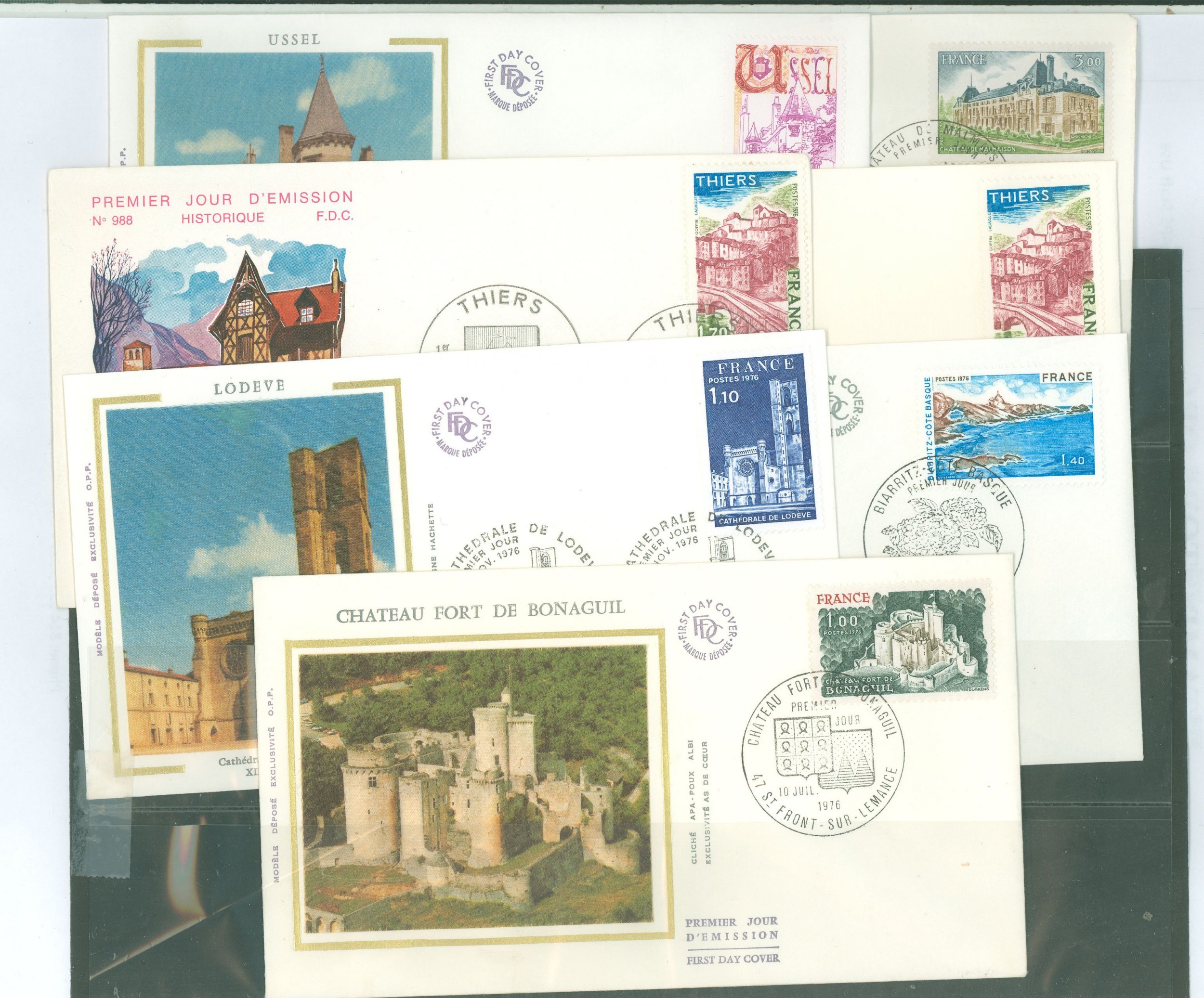 France 1469-1474 1976 Tourist issue-Chateau Fort de Bonaguil; Lodeve ...