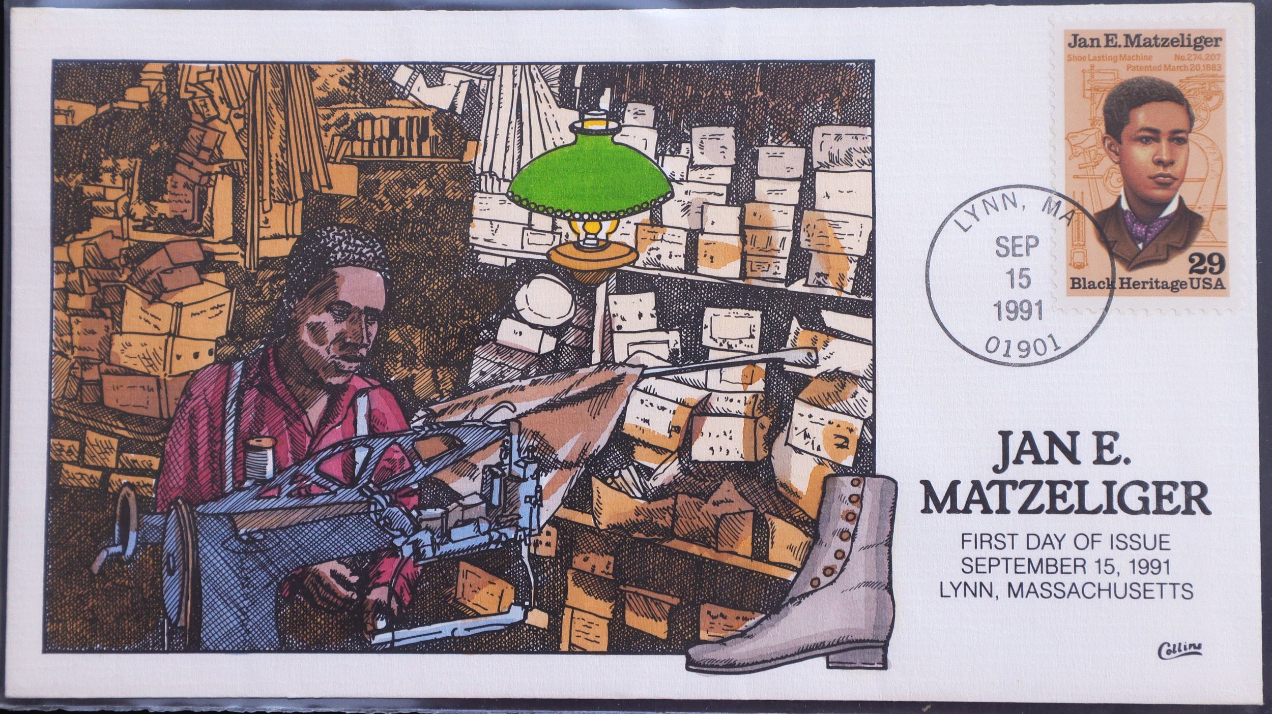 U.S. Used #2567 29c Matzeliger 1991 Collins First Day Cover (FDC ...