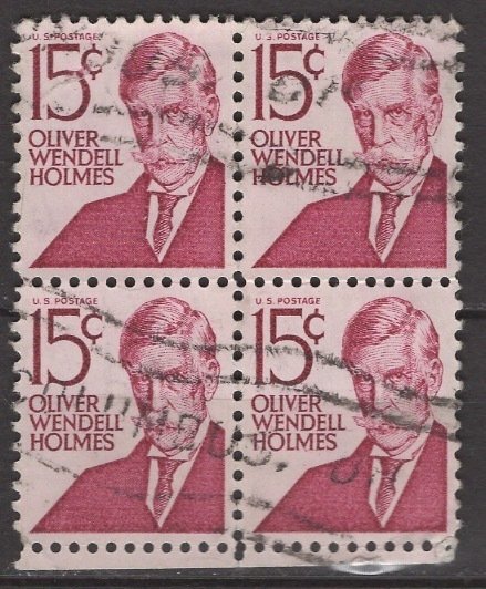 USA; 1968: Sc. # 1288: Used Type I, Single Stamps > Block of Four ...
