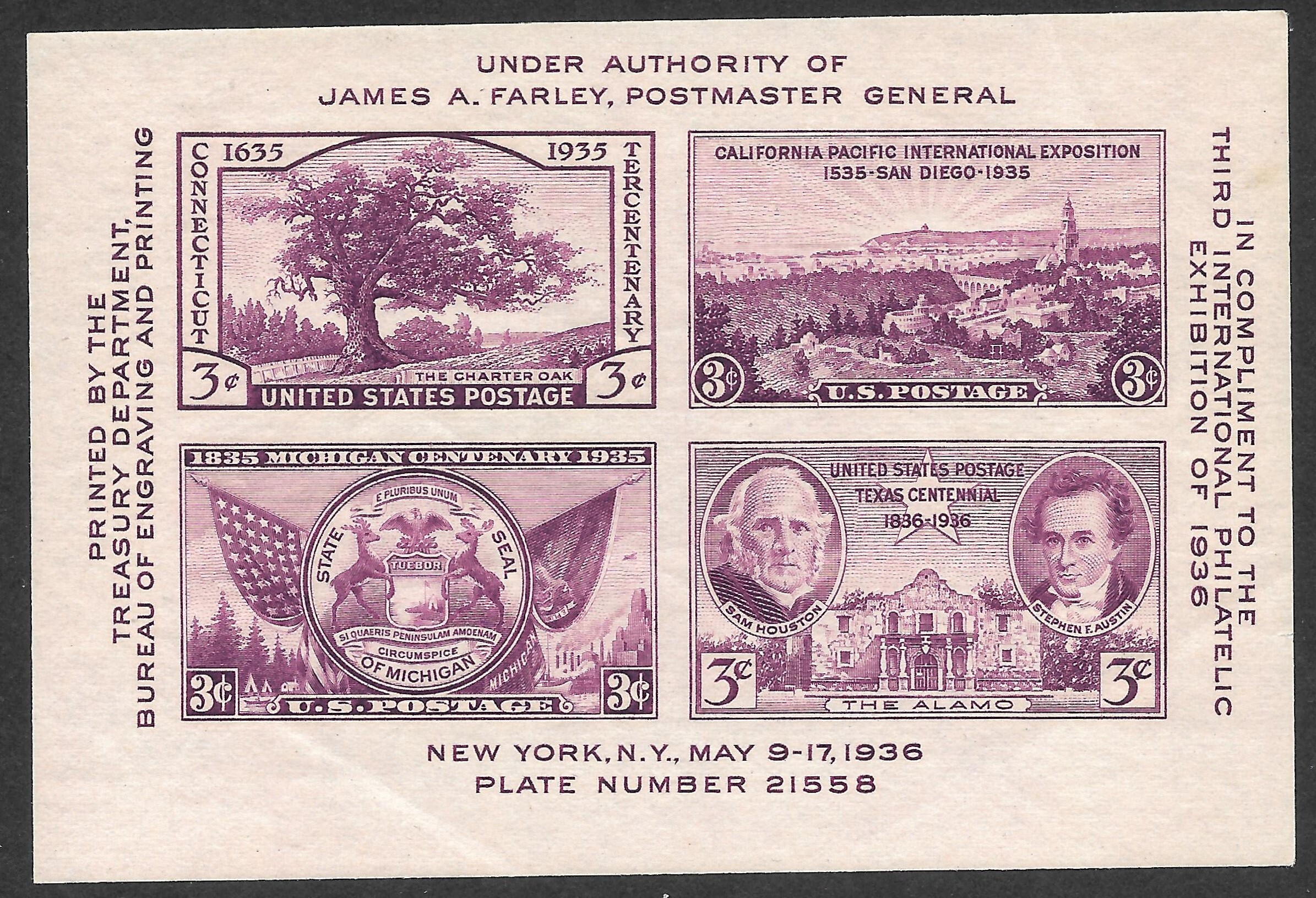 MNH 1936 3rd Int. Phil. Exhibition Souvenir Sheet, #778** | United ...