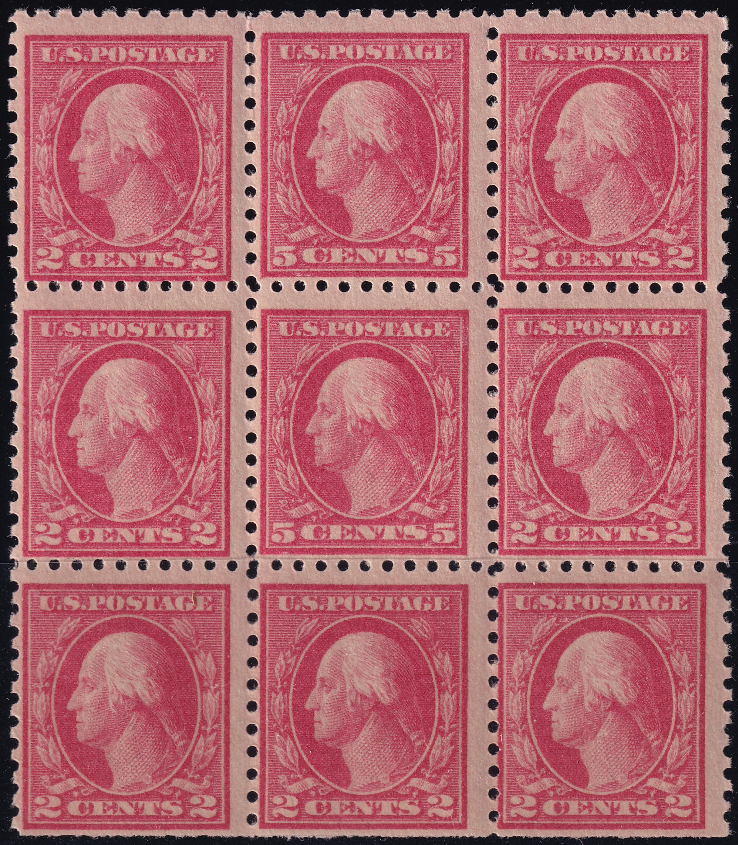 #505 Mint NH, Fine, Block of 9, 2 copies of #505, SE - ID42806 - Joseph ...