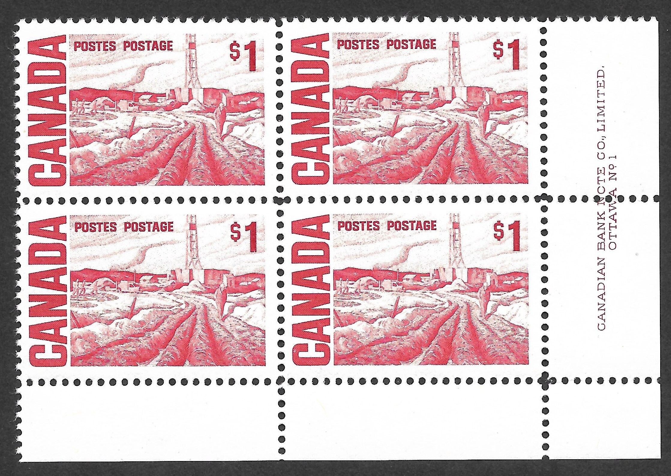 MNH Canadian 1967 $1 Postage Stamp Lower PNB, Scott #465B** | Canada ...