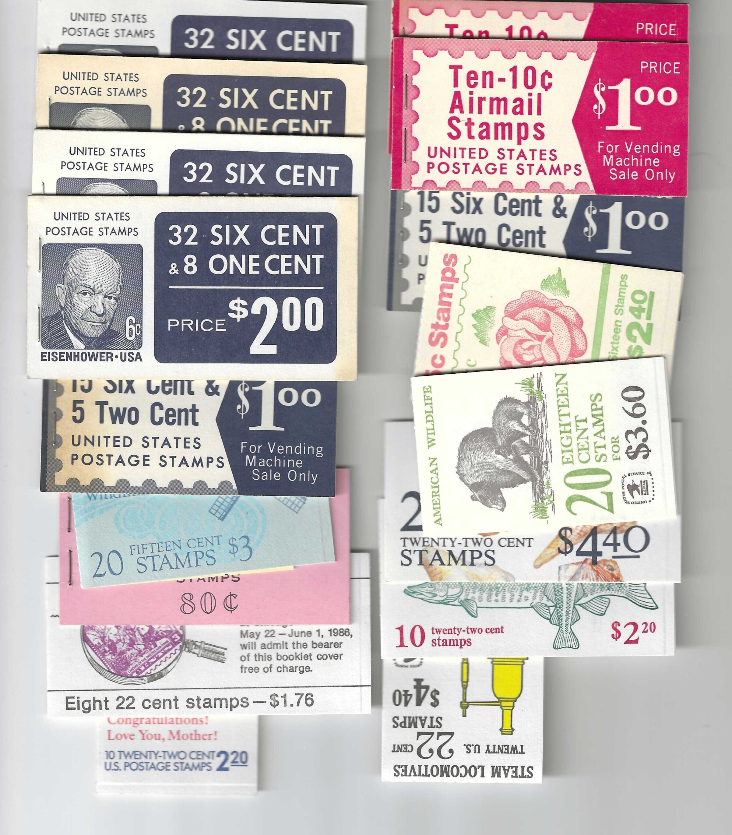 Booklet Panes Wide Variety, Face Value $40 | United States, Stamp ...