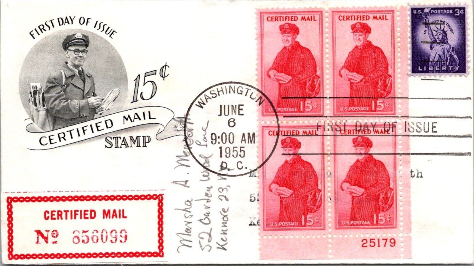 FDC 1955 SC #FA1 CM1 Artcraft Cachet - Washington DC - Block Of 4 ...