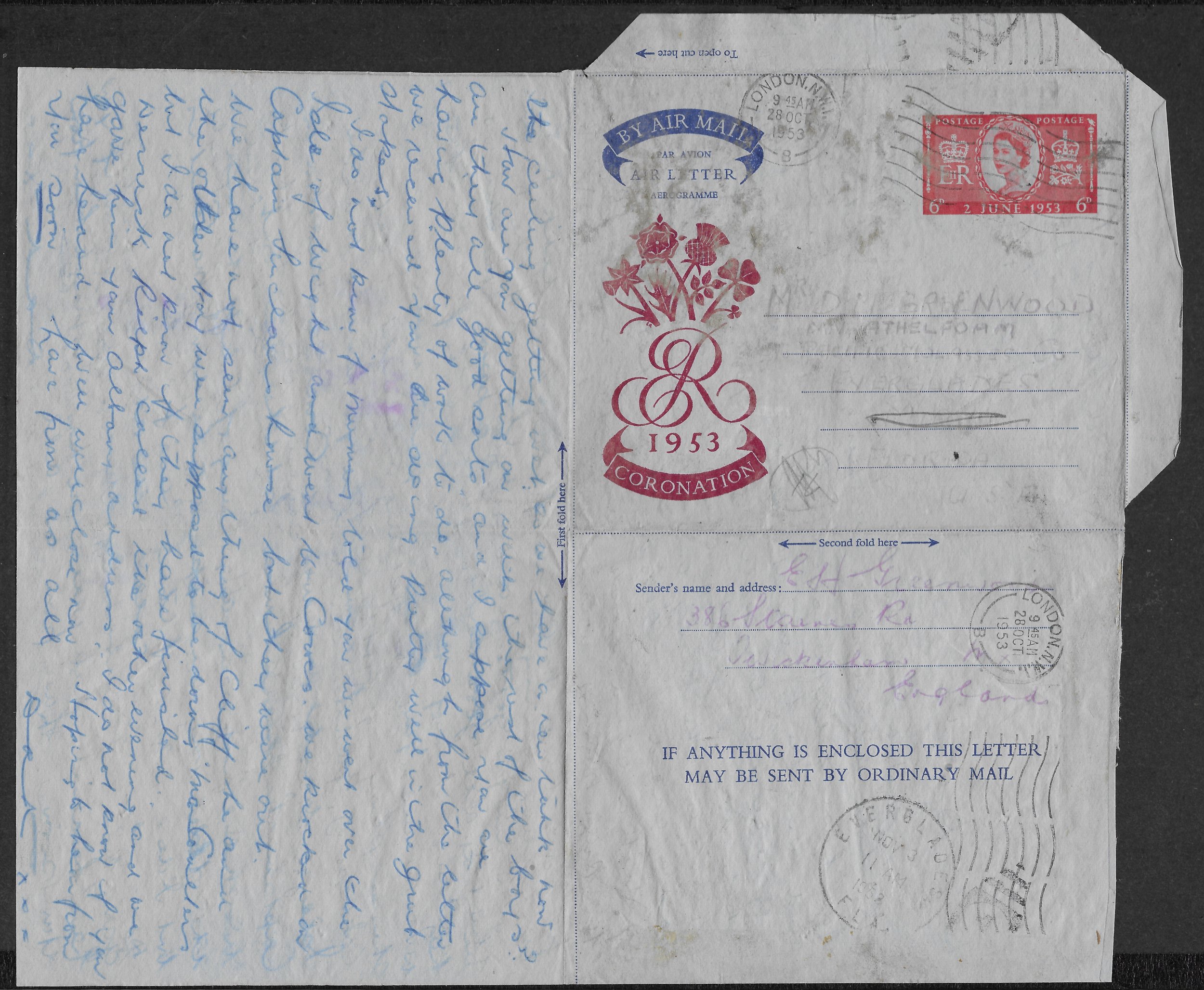 Great Britain 6p Queen Elizabeth II - Aerogramme | Great Britain ...