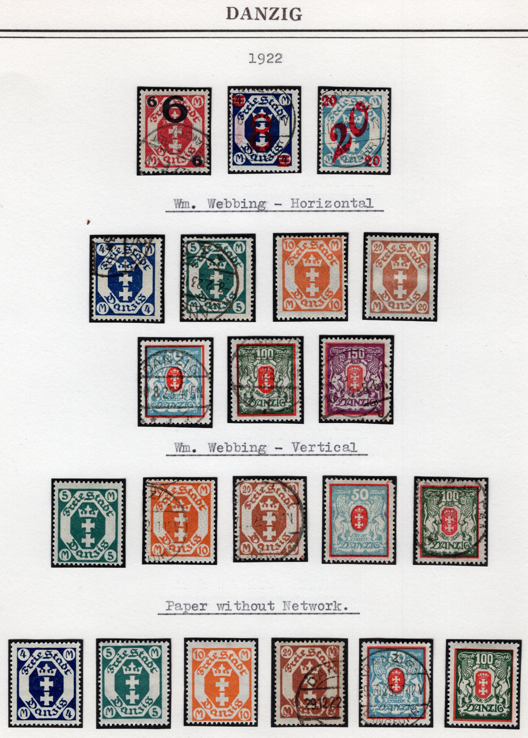 Danzig: Page with Old Definitive Stamps Used & Mint | Europe - Germany ...