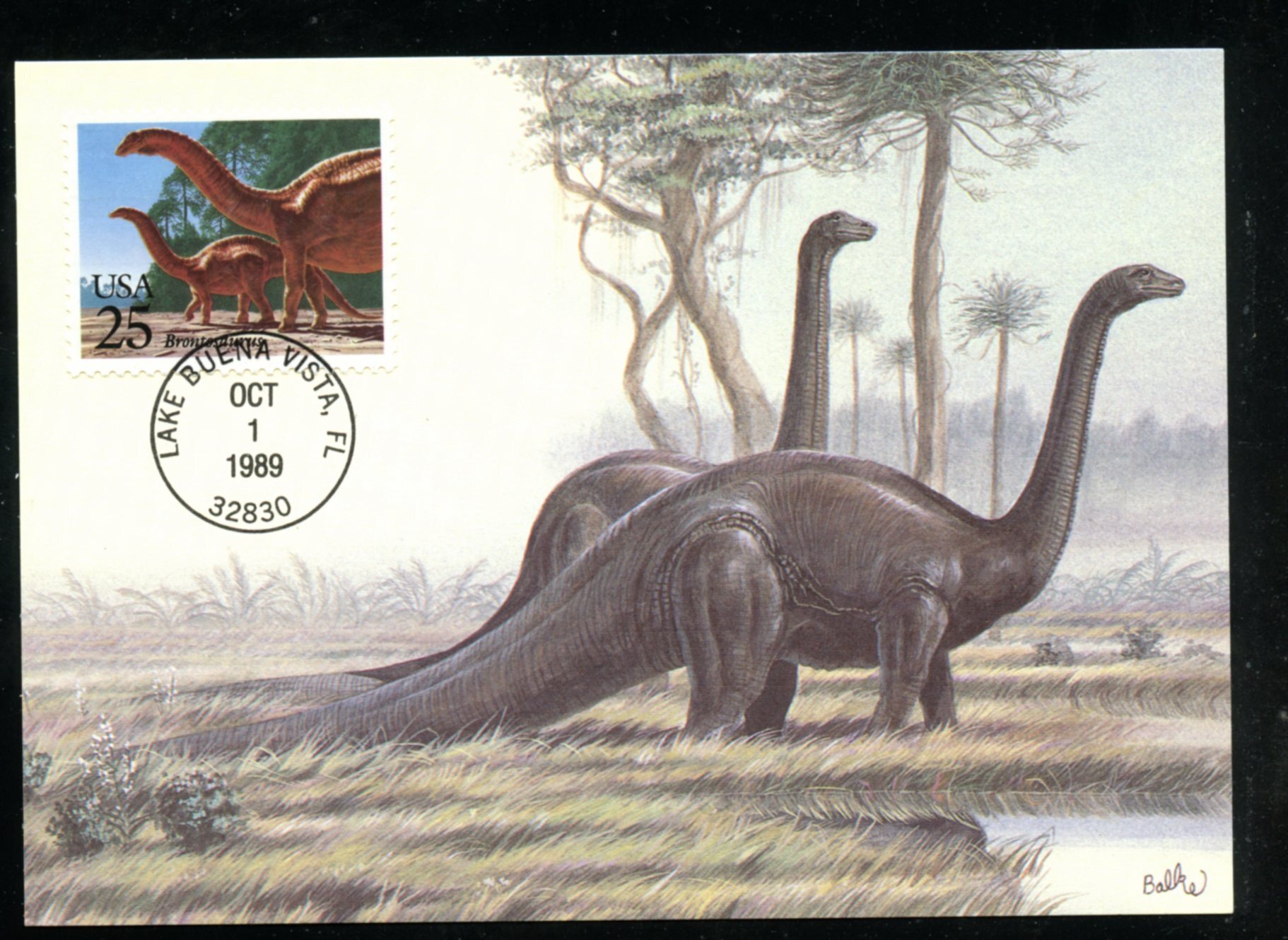 US 2425 Prehistoric Animals - Brontosaurus UA Unicover Maximum card ...