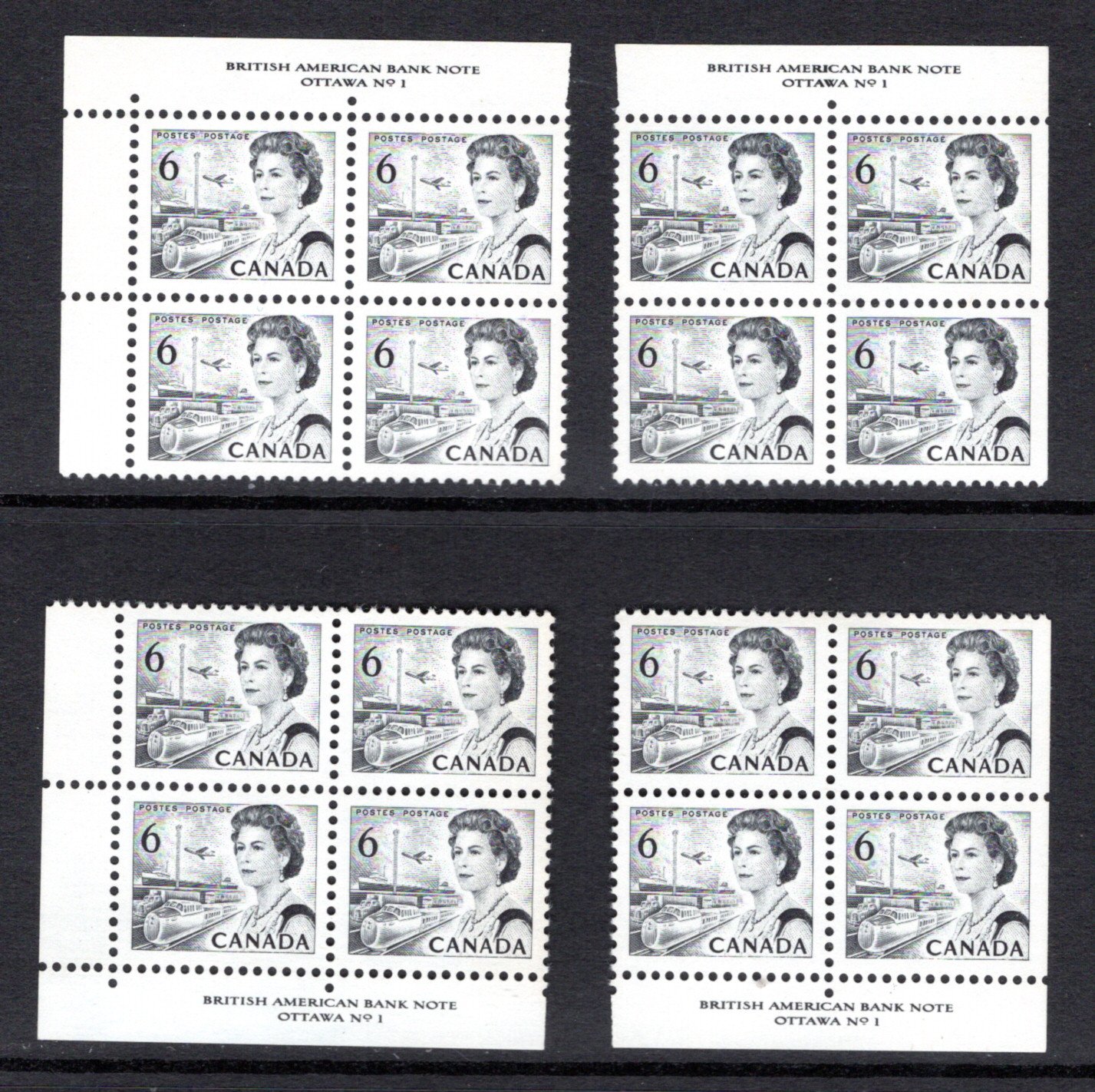 460 Scott, Matched Plate Block Set, Plate 1, Die I, DF, DEX, MNHOG, VF ...