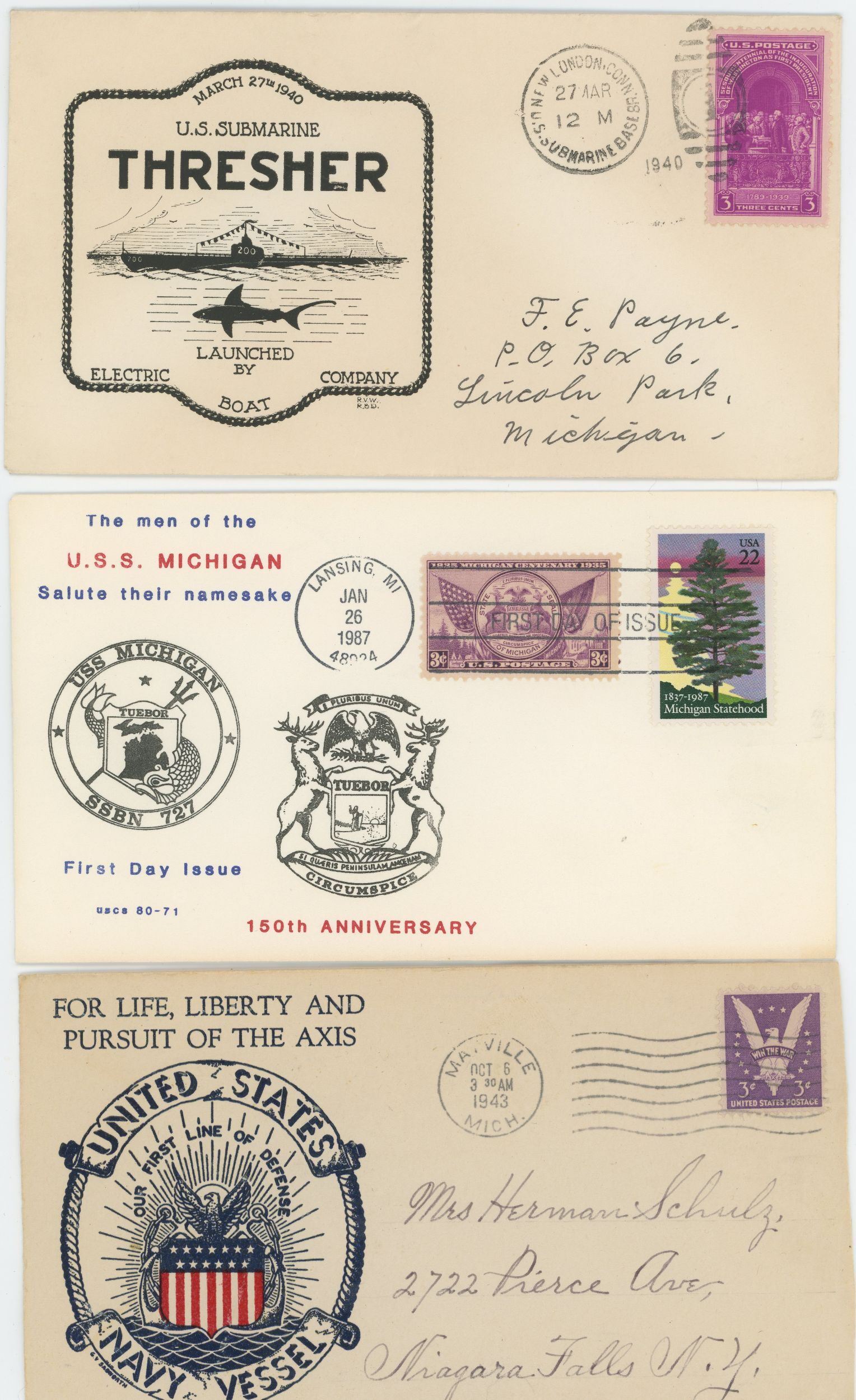 USA - 25 different Navy Cachet Covers - Some nice stuff in here - see ...