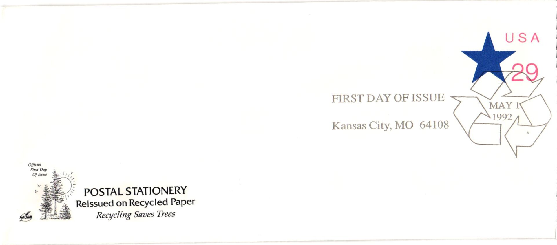 #U619 Star Reissued Stamped Envelope – Artcraft Cachet apf24 | United ...