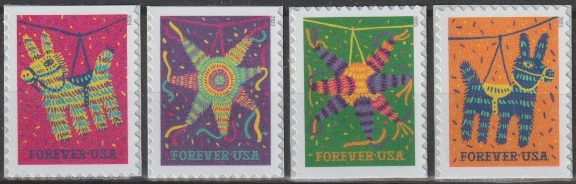 5812-5 (66c) Pinatas 2023 MNH 4 singles | United States, General Issue ...