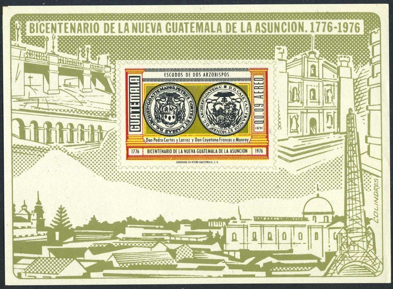 Guatemala C624a-C625a,hinged.Mi Bl.25-26. Nueva Guatemala de la ...