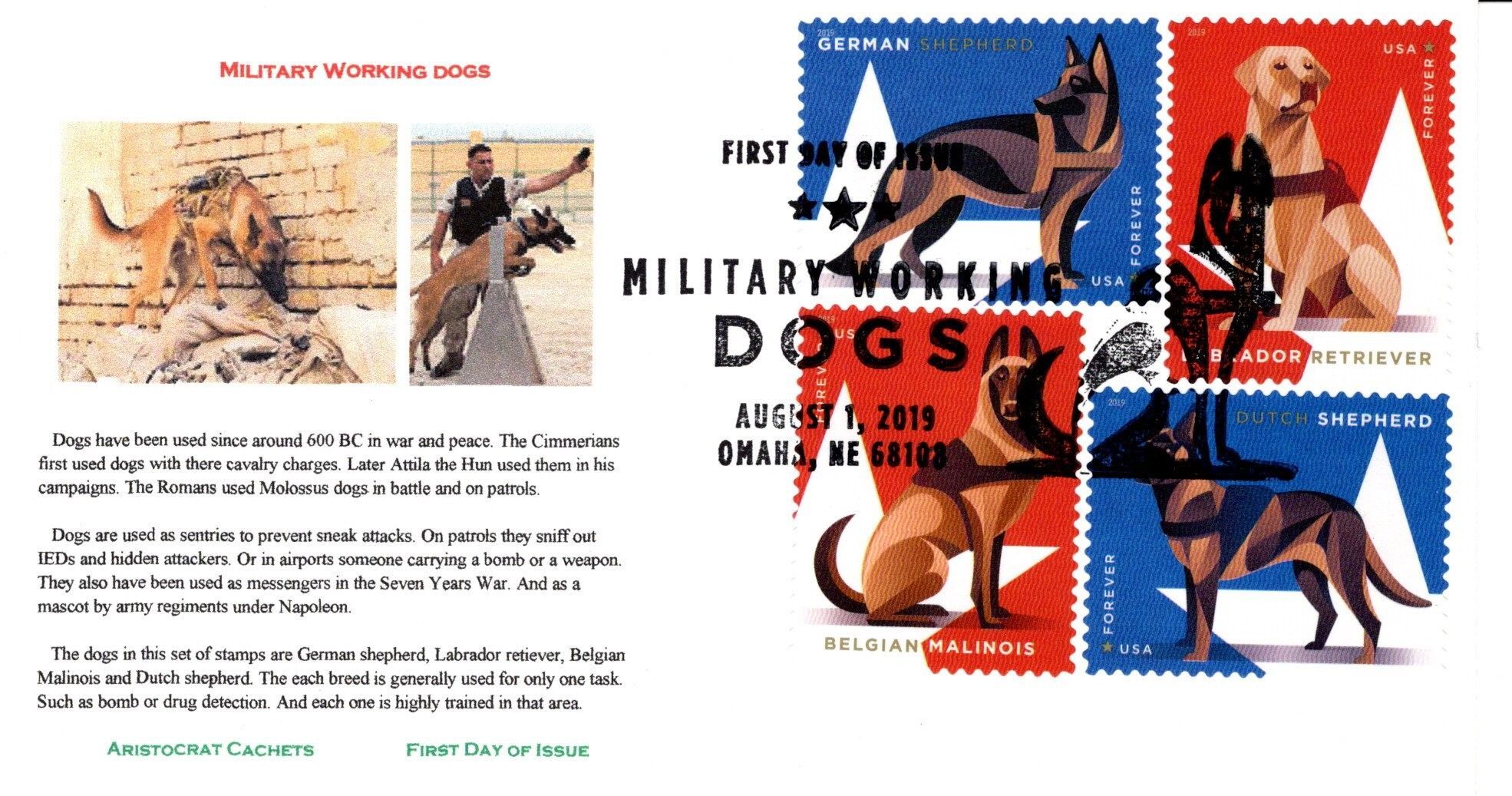 Scott 5405-08 Aristocrat FDC for the Military Working Dogs block of ...