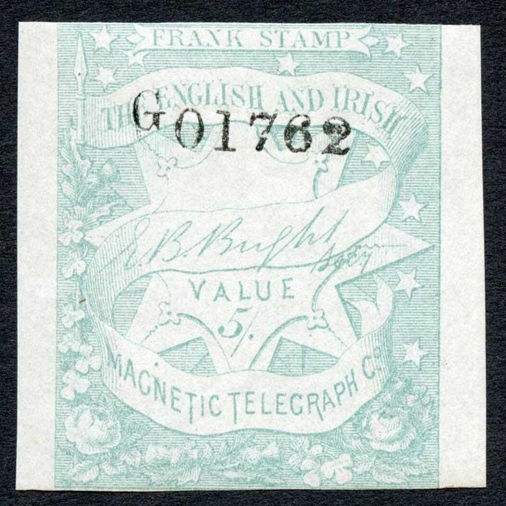 Private Telegraph Barefoot 5 FRANK STAMP 5/- | Great Britain, Stamp ...