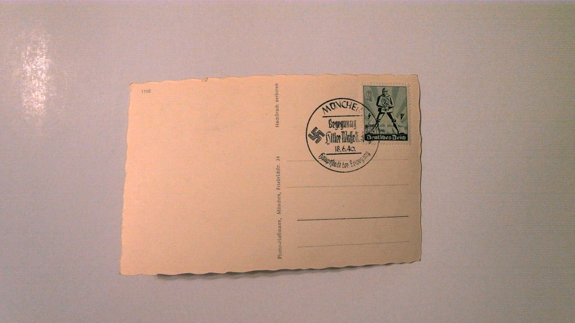 Germany Wwii ERA Propaganda Postal Card: 1938 the Furher Meeting a ...