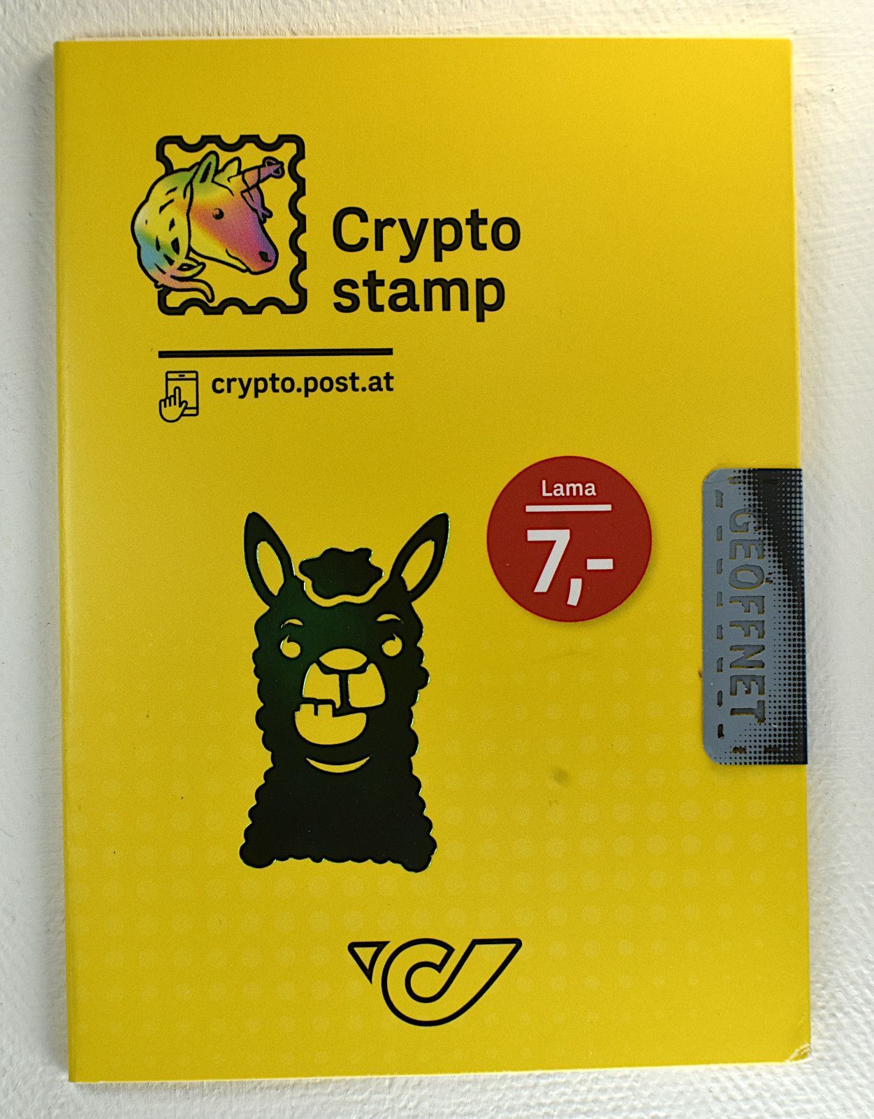 Austria Crypto Stamp 2.0 Llama Blue, 2020 | Europe - Austria, Back of ...