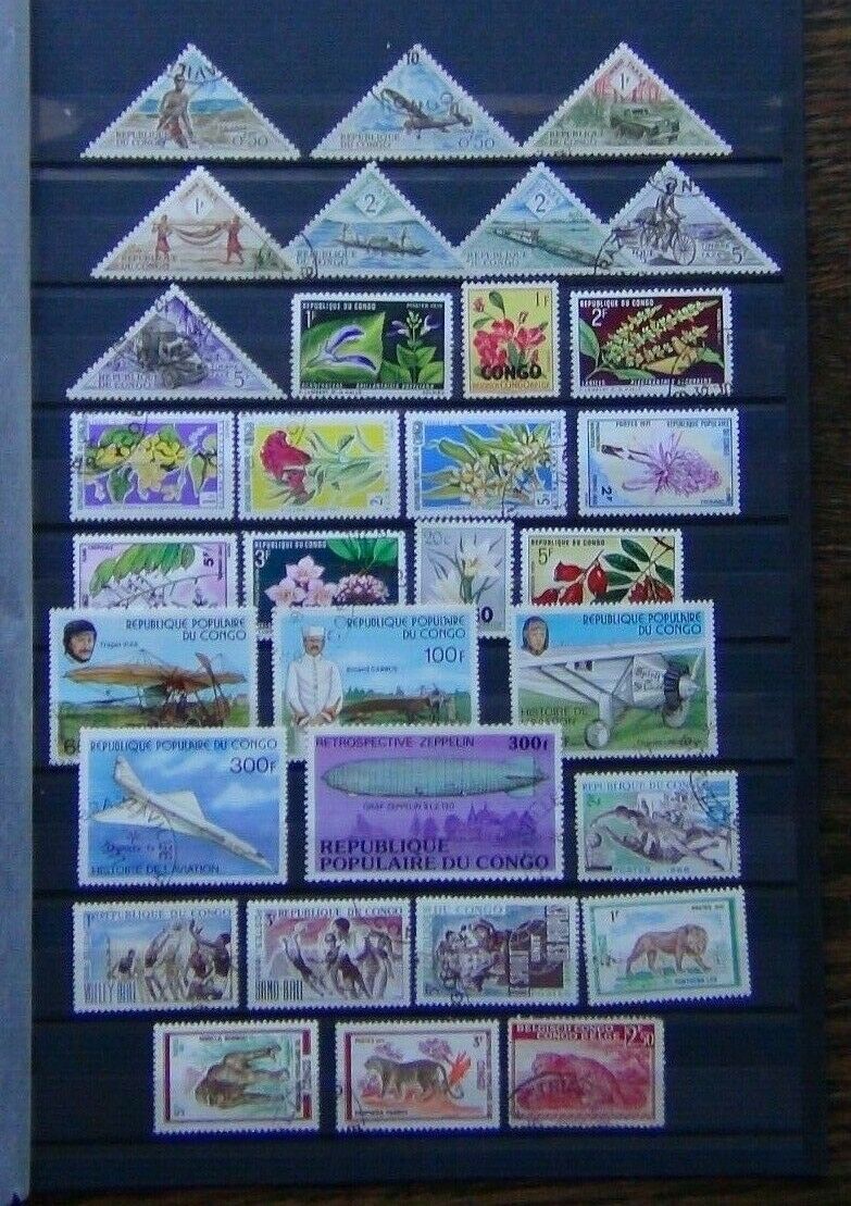 Congo range with triangular issues Aviation Flowers good commemorative ...
