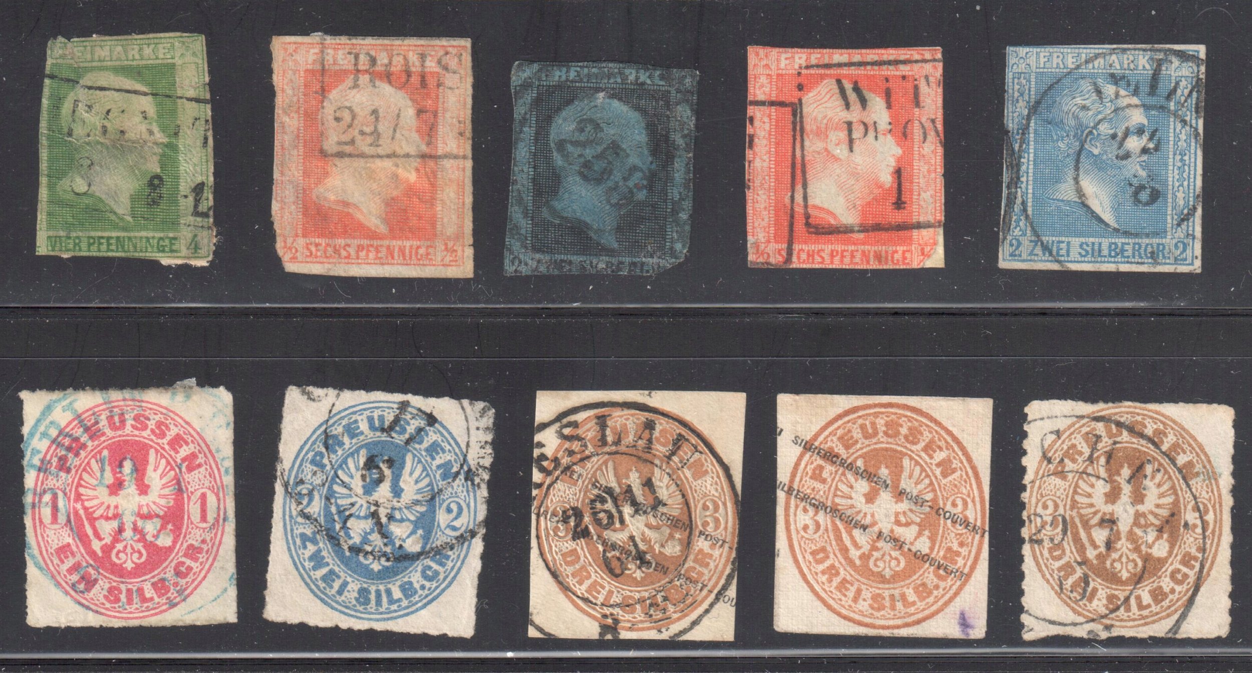 Germany (PRUSSIA) #1, 2, 4, 10, 12, 17, 18, 20 x2 and 20a USED | Europe ...