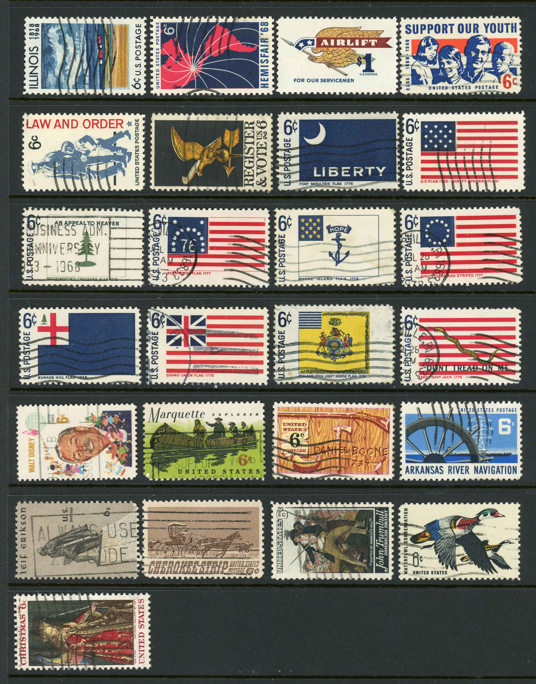 USA 1968 Commemorative Year Set Used #1339-1364 (missing 1364) / HipStamp