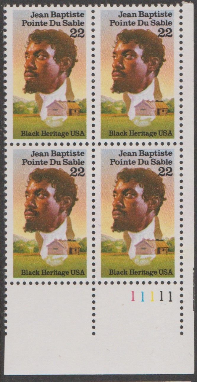 2249, (Black Heritage) PB-4 L/R. "Jean Baptiste Pointe du Sable" MNH ...