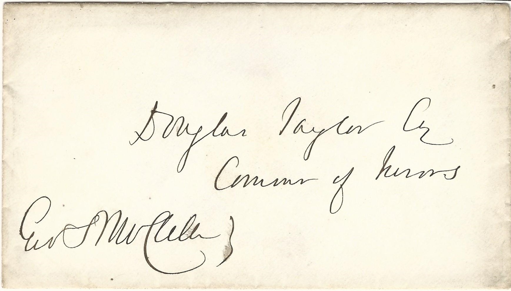 Civil War General George B. McClellan (Union Army) Signature on Cover ...