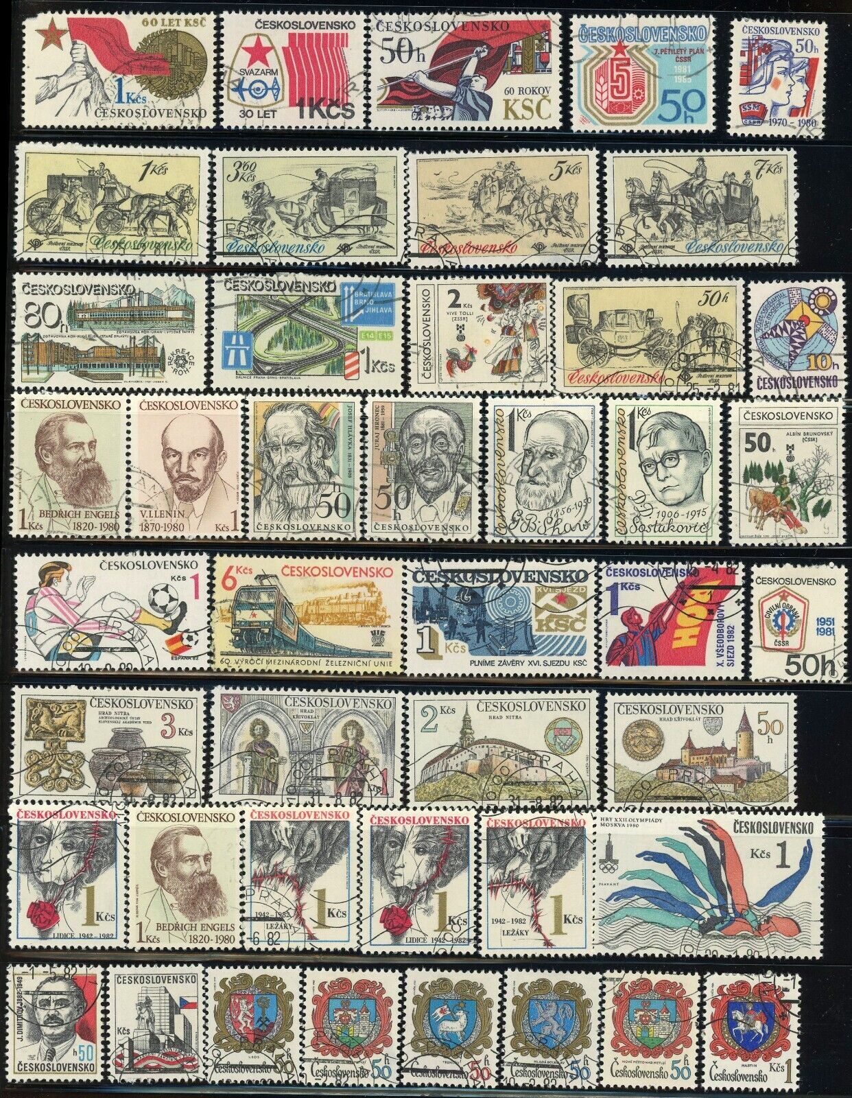 300+ Czechoslovakia Postage Stamps Collection Europe 1975-1989 Czech ...