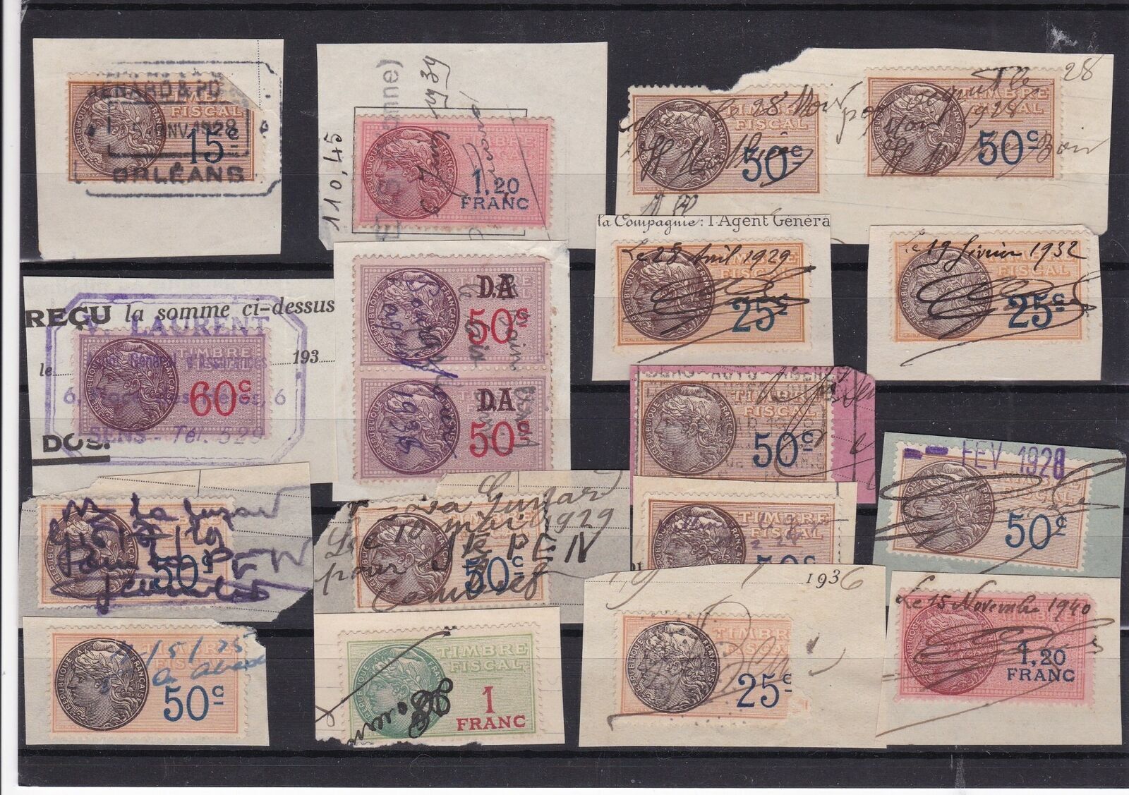 French Revenue Stamps on piece Ref 14369 | Worldwide - Other, Stamp ...