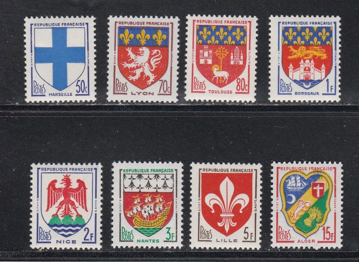 France # 896-903, Coats of Arms of Various Cities, Mint Hinged | Europe ...