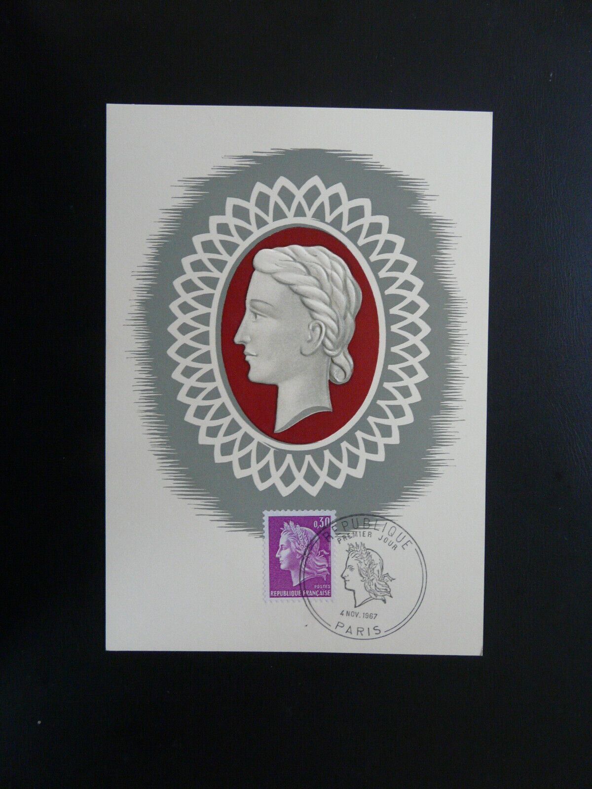 definitive stamp 0.30F Marianne de Cheffer maximum card France 1967 ...