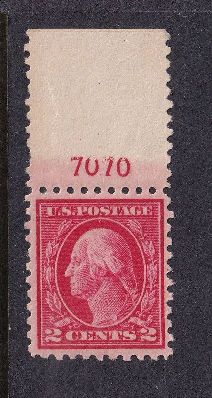 1914 Washington 2c Sc 425 MNH with original gum, plate number Hebert CV ...