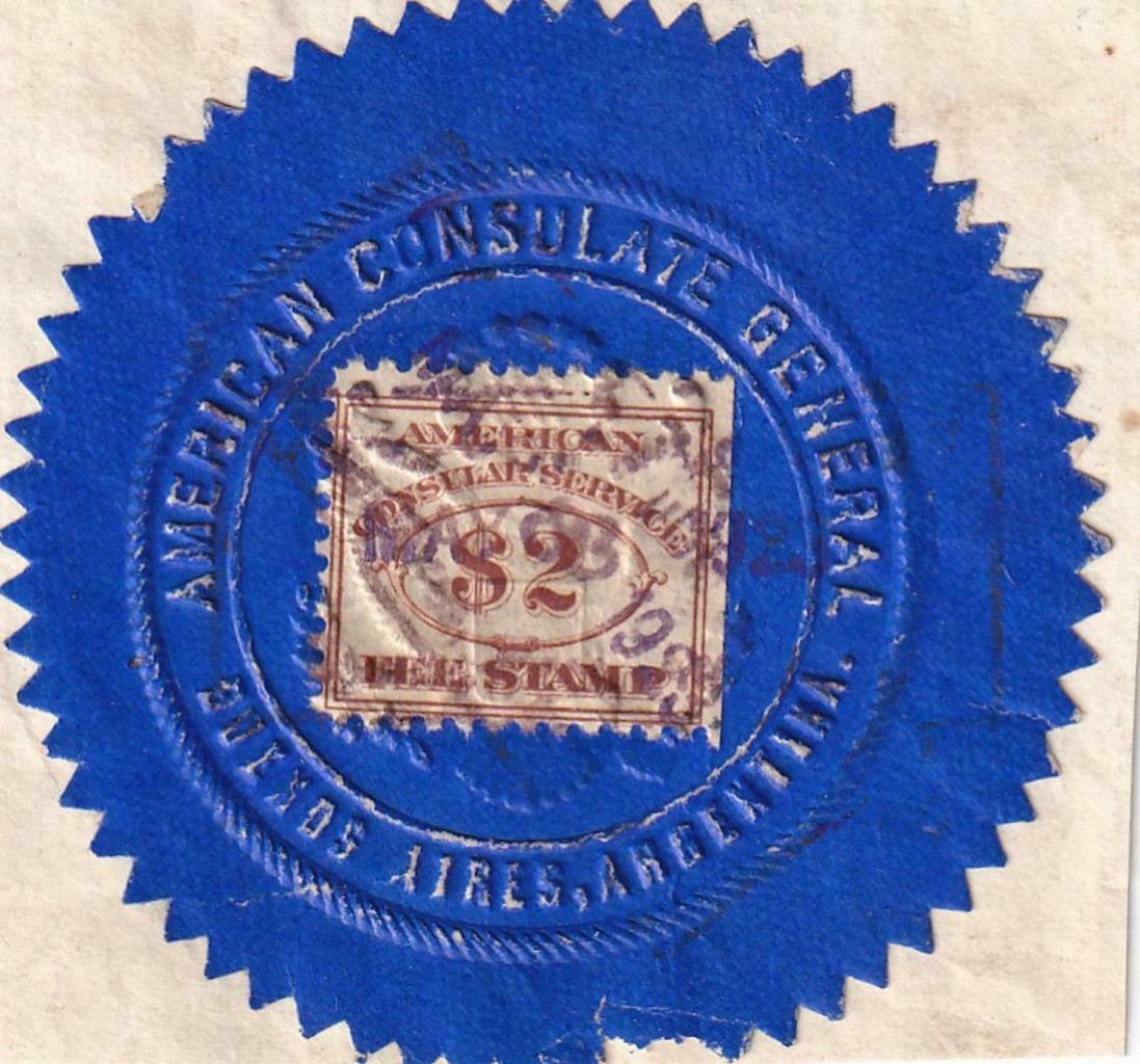 Consular Tax Stamp, Sc #RK17, Used (Argentina) on Piece (42873 ...