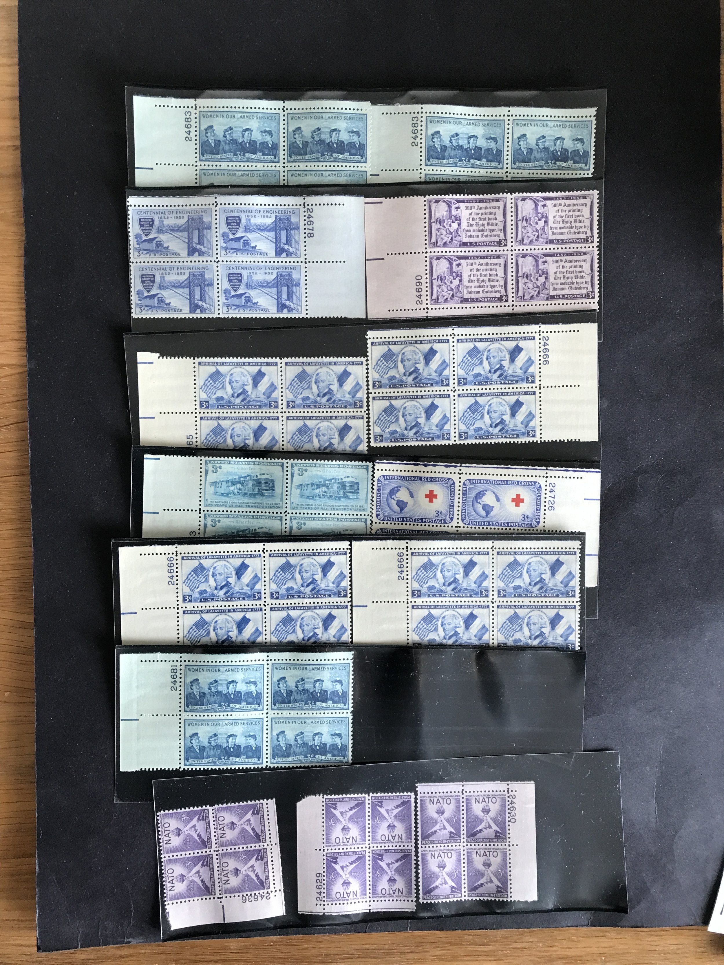 USA 1950’s etc Group of UM Stamp Plate Number Blocks. | United States ...