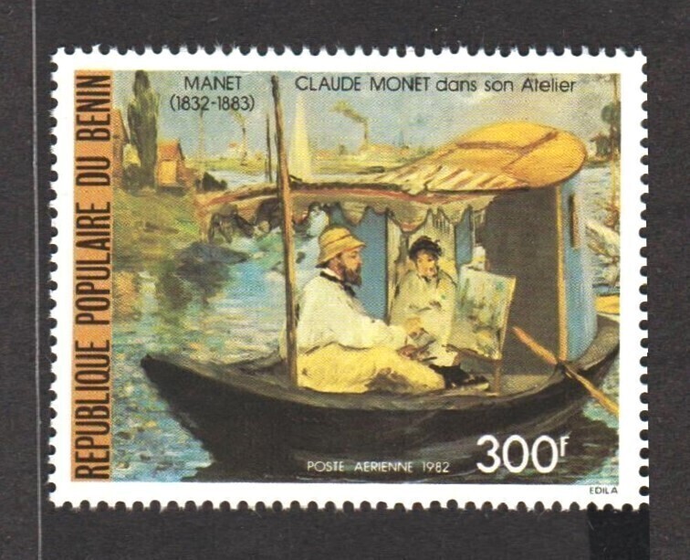 BENIN 1982 Airmail, Monel in Boat, by Claude Monel (1v Cpt) MNH CV$9 ...