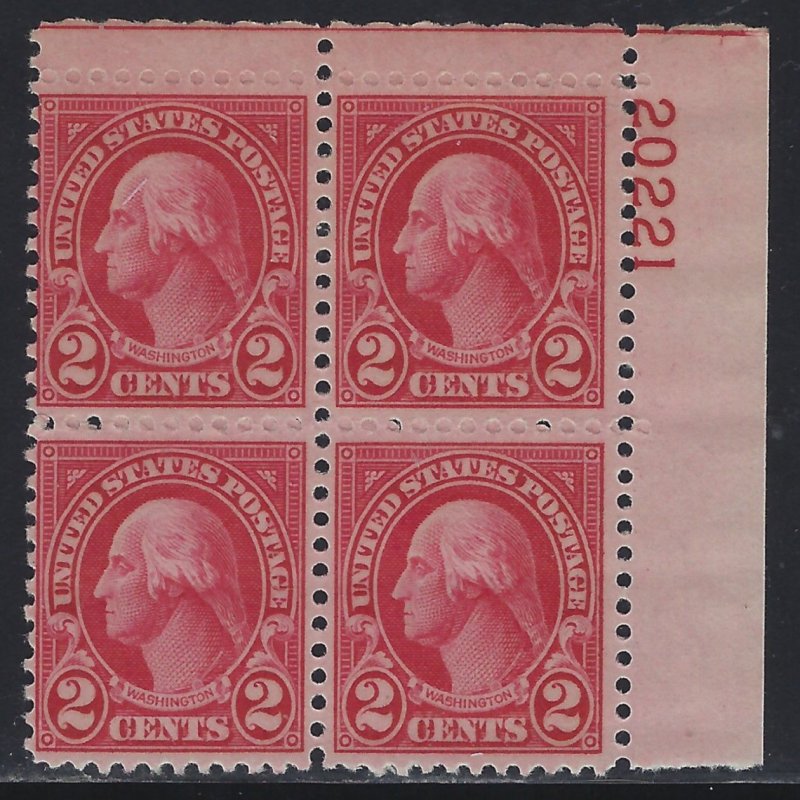 Scott # 634 Lot D695 2c Washington Plate Block of 4 MNH OG | United ...