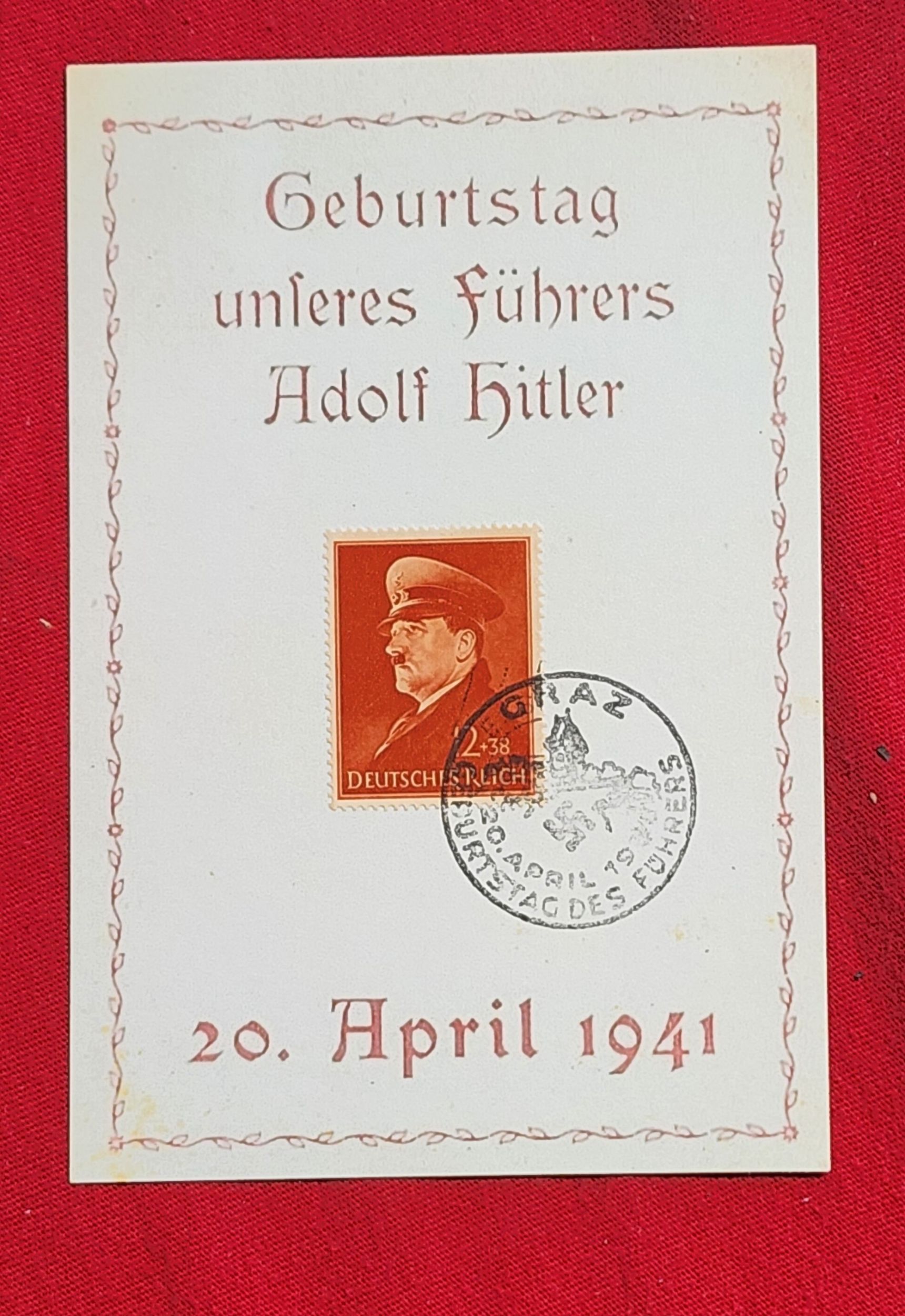 Nazi Germany Propaganda postcard Adolf Hitler Birthday Third Reich WWII ...