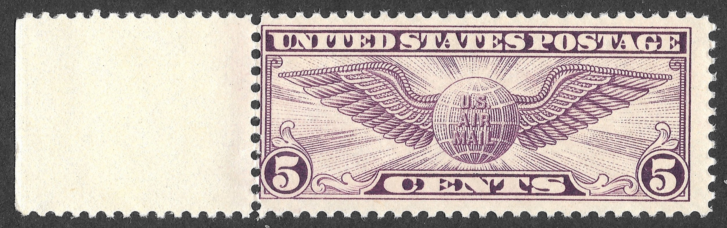 MNH 1930 Winged Globe 5c Airmail Postage Stamp, Scott #C12** | United ...