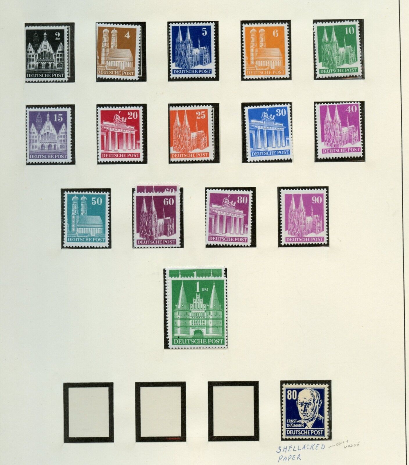 Deutsche Post Buildings Scott #634/61 & 634a/58a as Shown Mint LH and ...