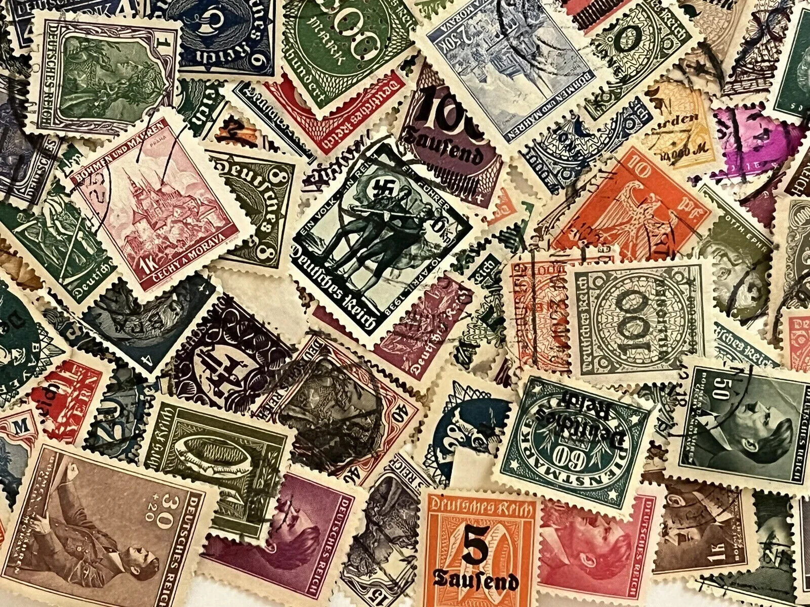 Nazi German HUGE stamp lot 500 pieces Authentic THIRD REICH WWII WW2 ...