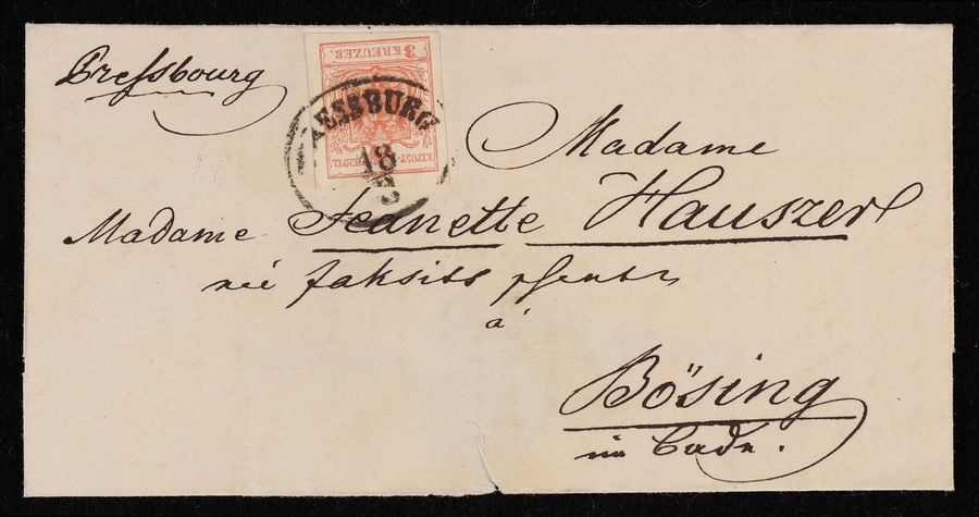AUSTRIA 1850s letter wrapper franked Arms 3k type III.. | Europe ...