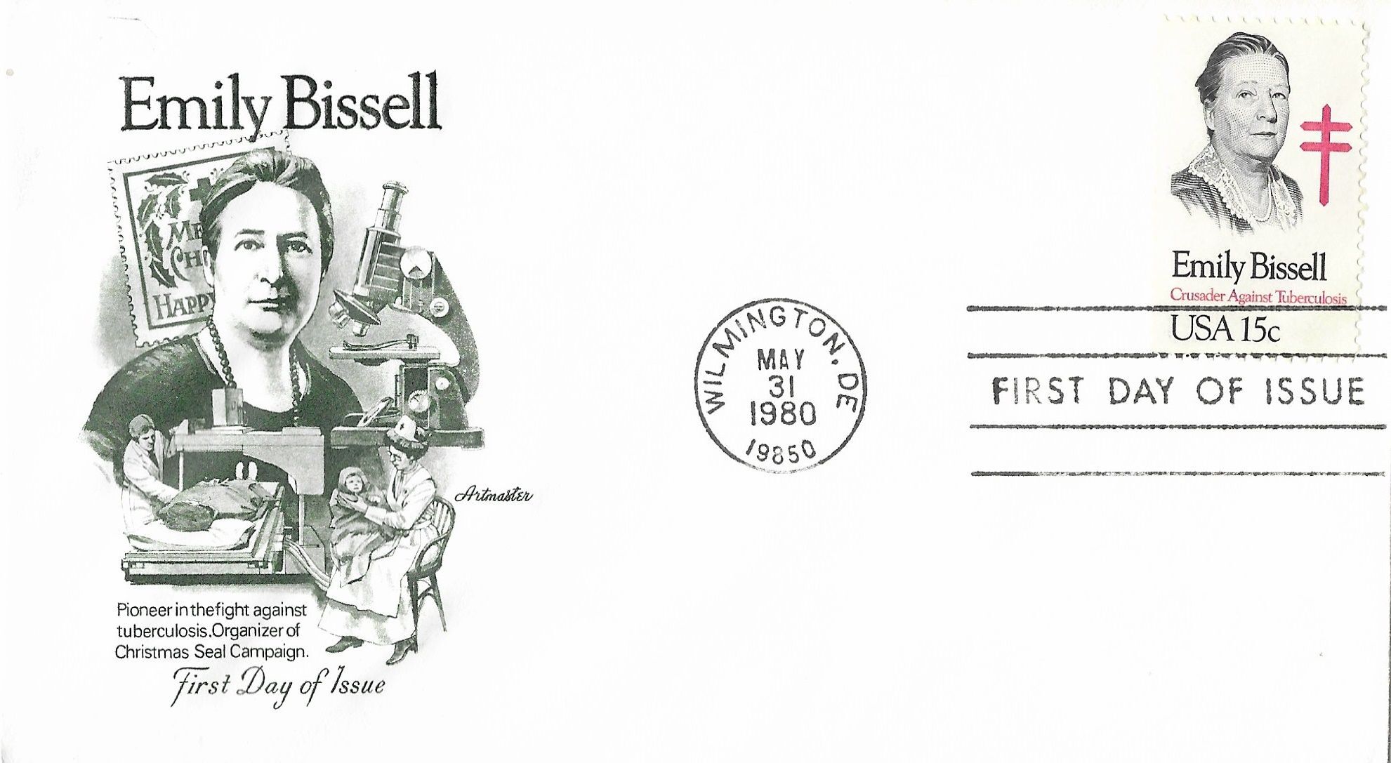 1980 FDC, #1823, 15c Emily Bissell, Artmaster & Art Craft | United ...