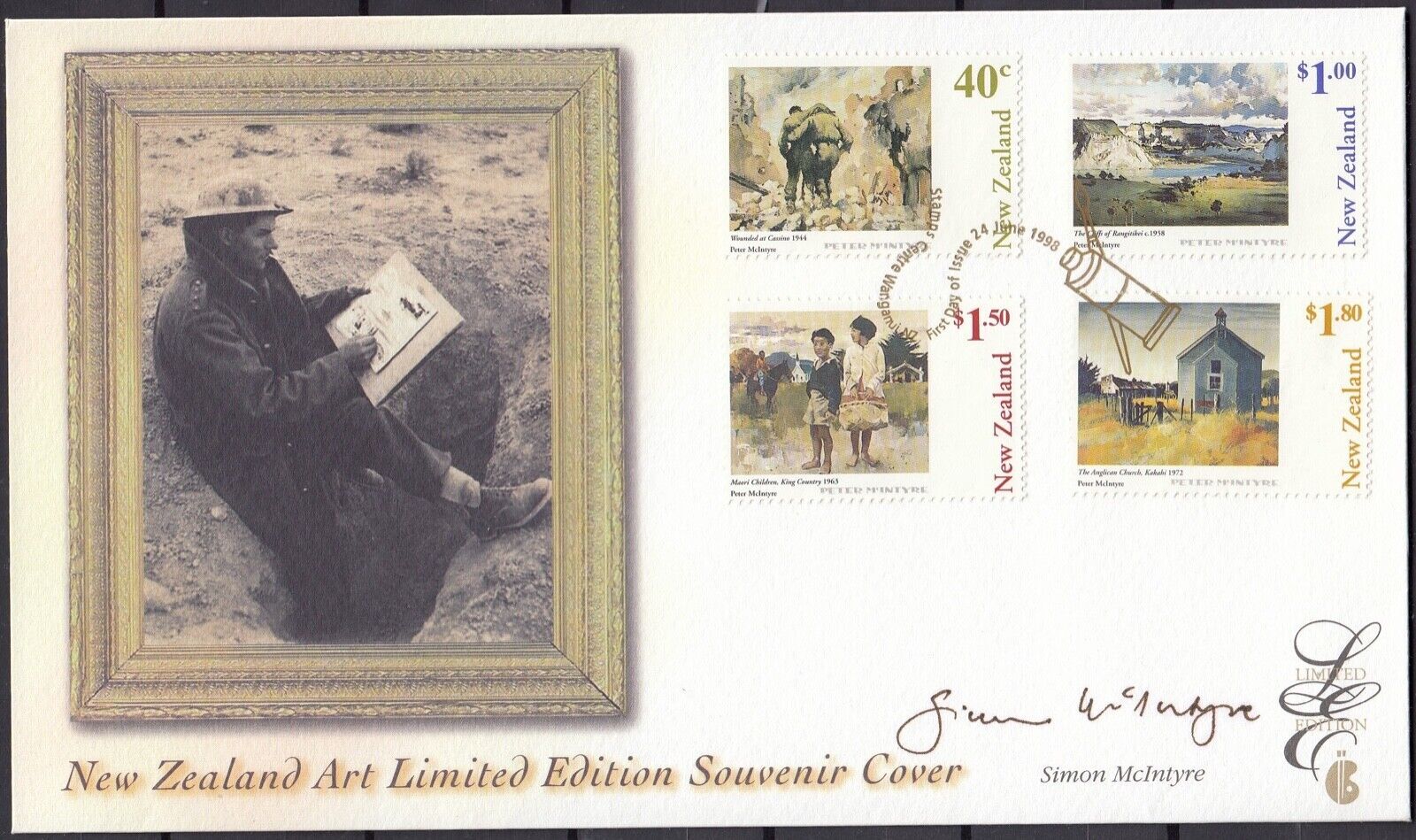 NEW ZEALAND 1998 NZ Art (Peter McIntyre), Limited Edition FDC ...