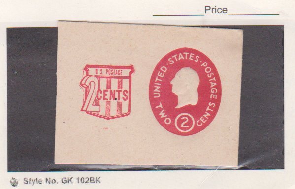 US Scott # U538 2¢ + 2¢ Washington Envelope 1958 Cut Square MNH ...